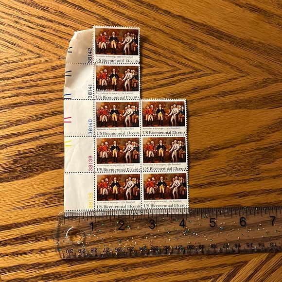 Other | 8 Vtg 1977 Stamps 13c Surrender At Saratoga Usa Large Vintage ...
